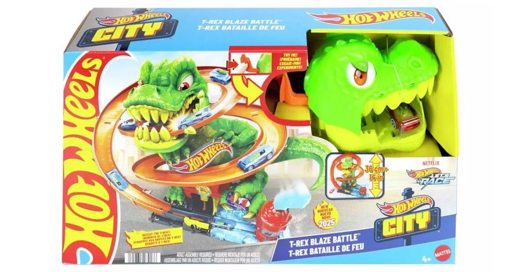 Mattel - Hot Wheels City - T-Rex Blaze Battle támadás pályaszett (JBM73 ...